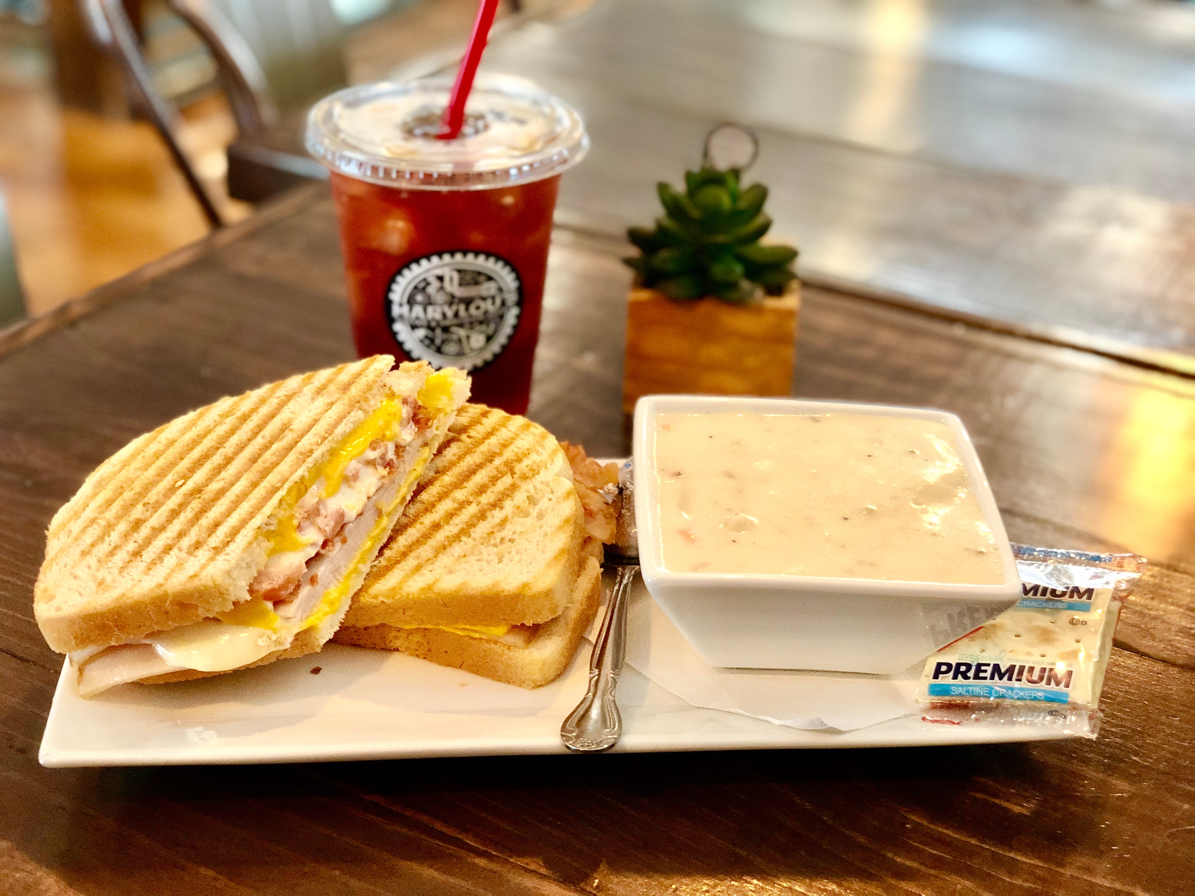 Whole Panini w/ Fruit, Side Salad or Soup | Marylou's Sandwich Shoppe